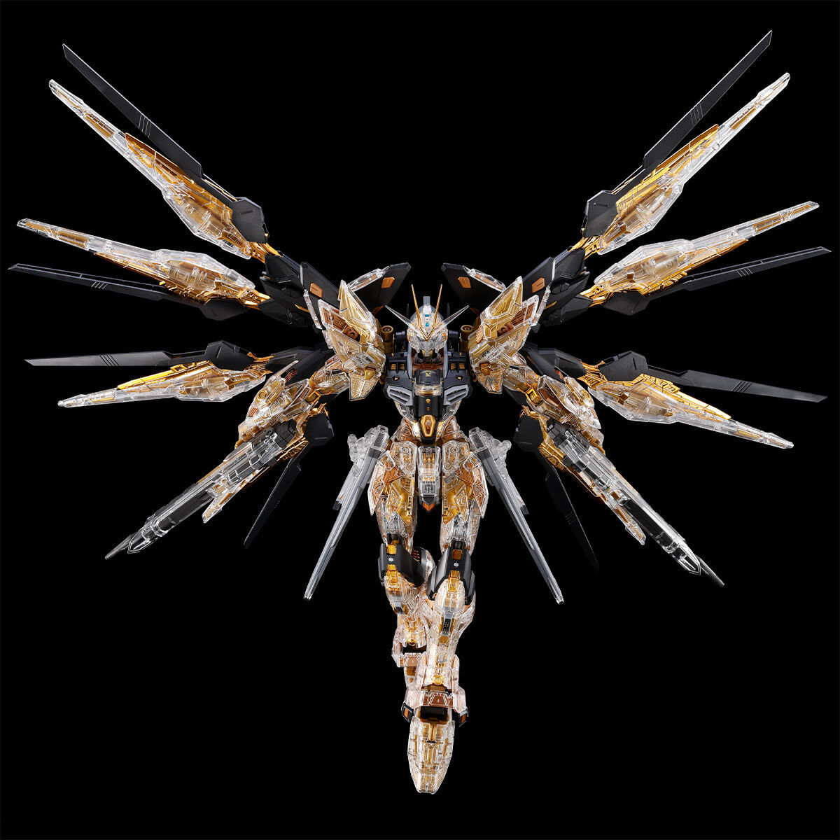 PREMIUM BANDAI限定豪華新作登場！機動戰士鋼彈MGEX 1/100 攻擊自由鋼彈[機械內構透明] 金色骨架 × 透明裝甲 極致質感亮相 - oneone宇宙