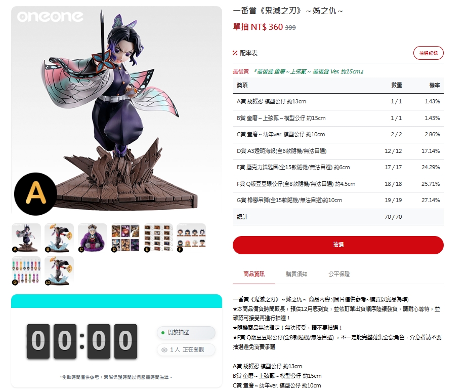 線上一番賞抽獎再進化！「oneone-Lite快抽選」平台全站永久免運~秒抽秒結抽獎超快速！首推「公平保證」可驗證的抽選機制！打造最透明的線上一番賞體驗！ - oneone宇宙